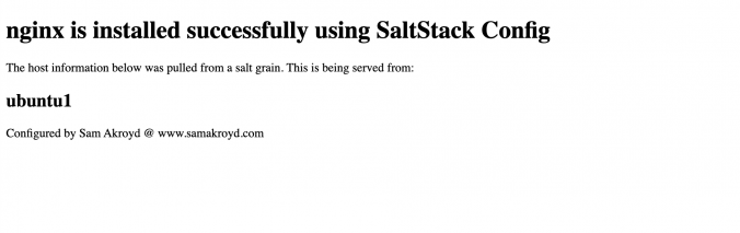 Getting Started with SaltStack Config – Part 3: Configure nginx – Sam Akroyd.